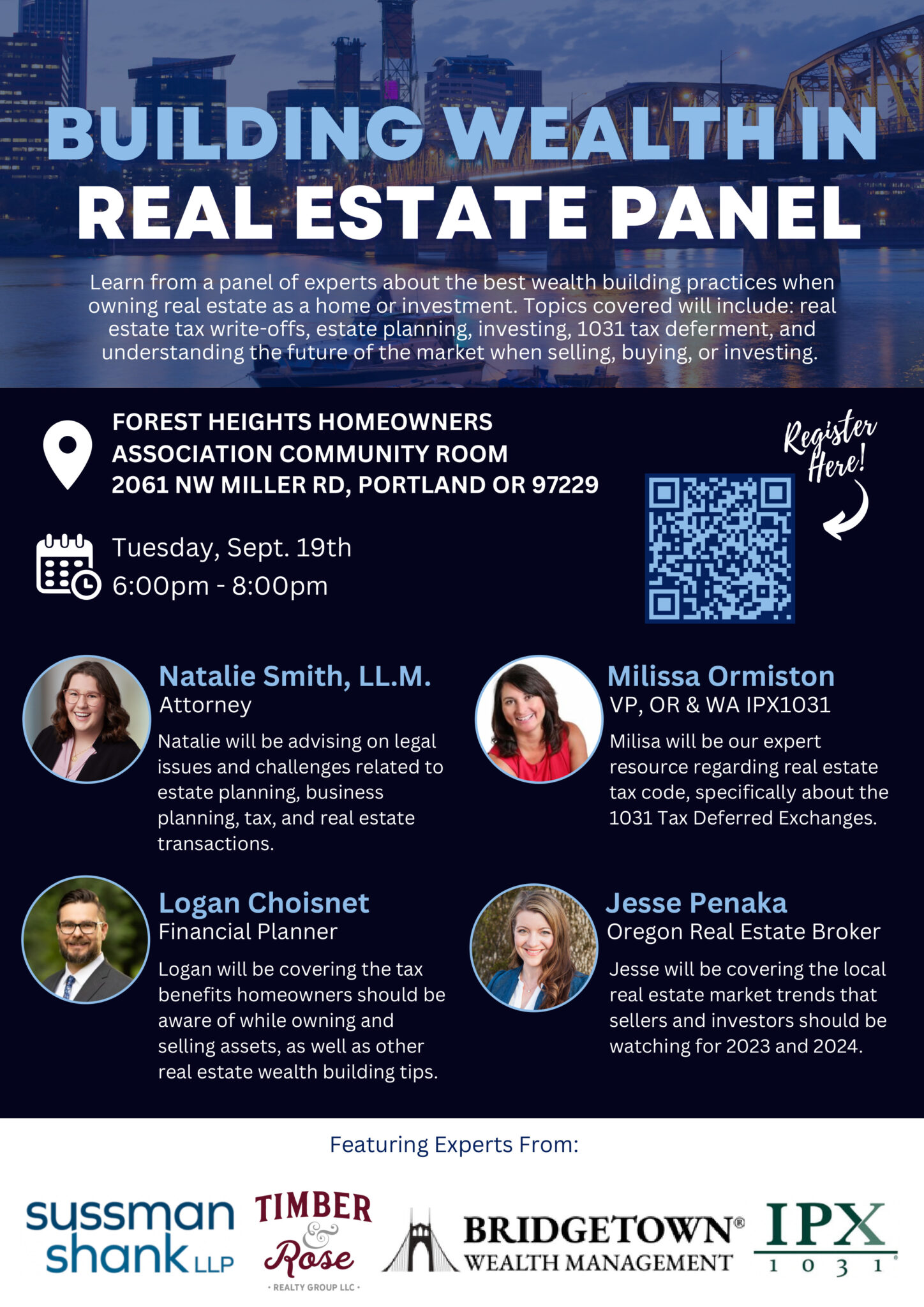 Building Wealth in Real Estate Panel | Sussman Shank LLP